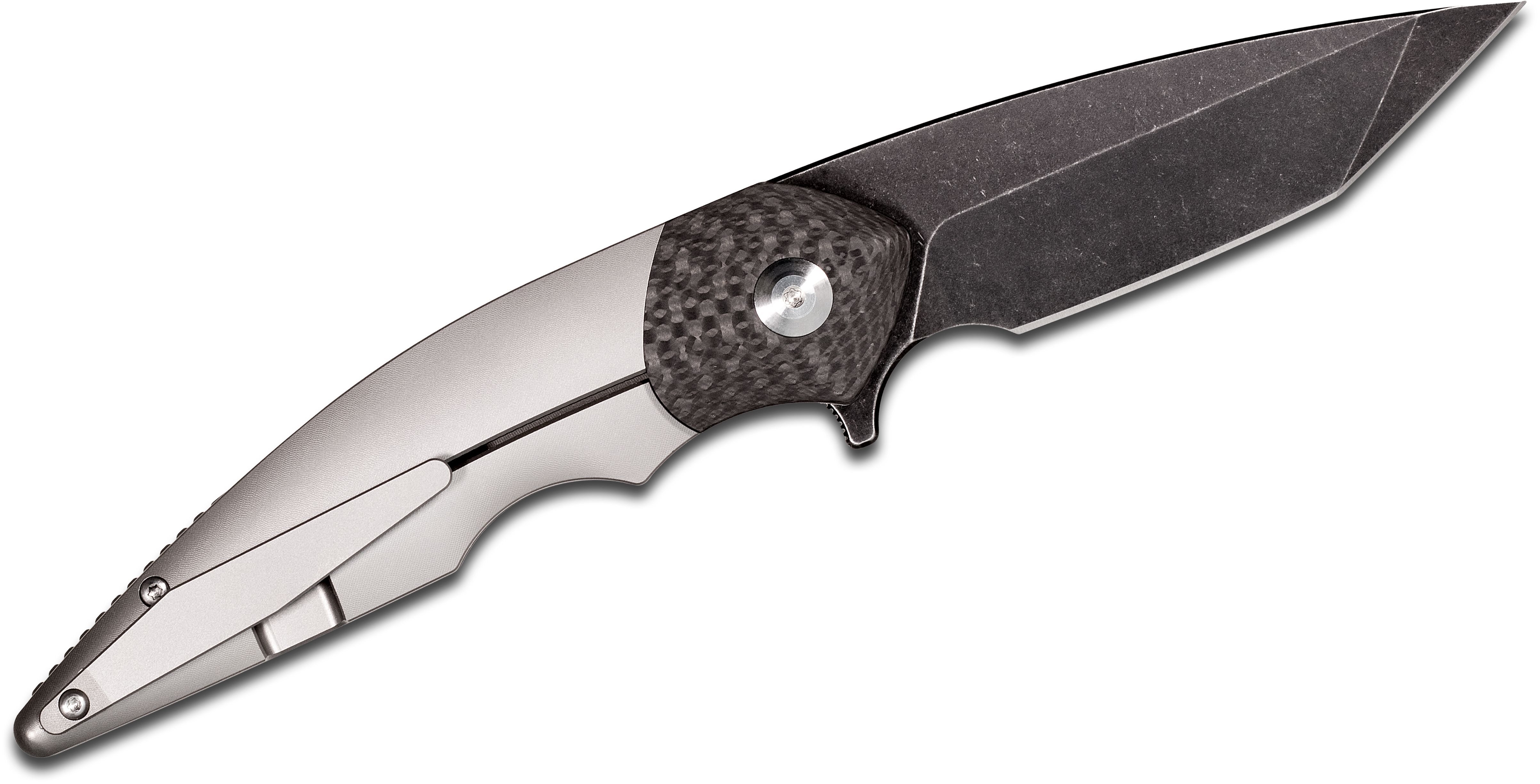 VDK Knives Pioneer of the Nile Flipper 4" S35VN Black Stonewashed Tanto ...