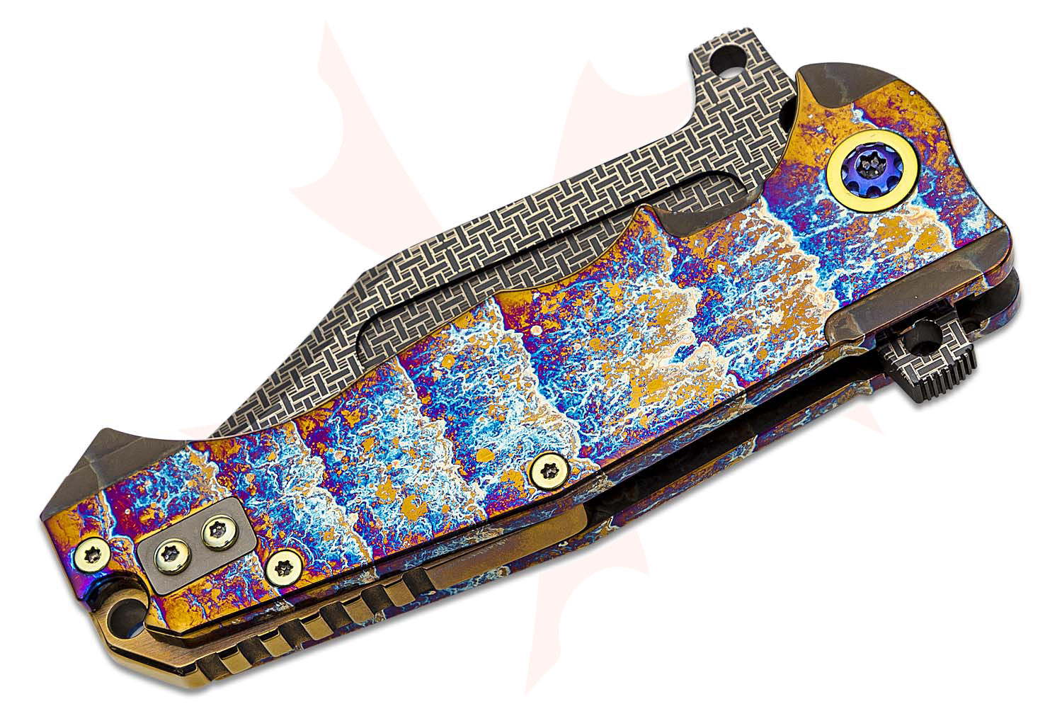 Andre De Villiers Knives Badlands Bowie Flipper Knife 4" S35VN Laser ...