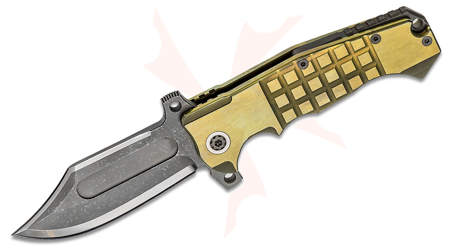 Andre De Villiers Knives Badlands Bowie Flipper Knife 4" S35VN Two-Tone ...
