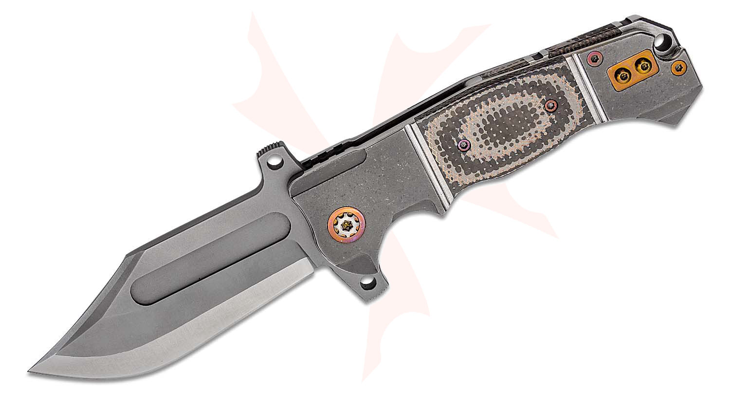 Andre De Villiers Knives Badlands Bowie Flipper Knife 4" S35VN Two-Tone ...