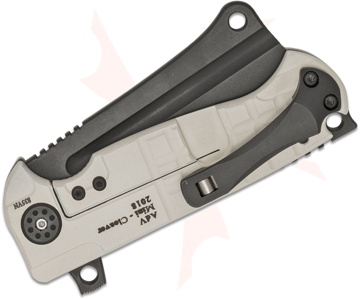 Andre De Villiers Knives Mini Cleaver Flipper Knife 3.25" S35VN Black ...
