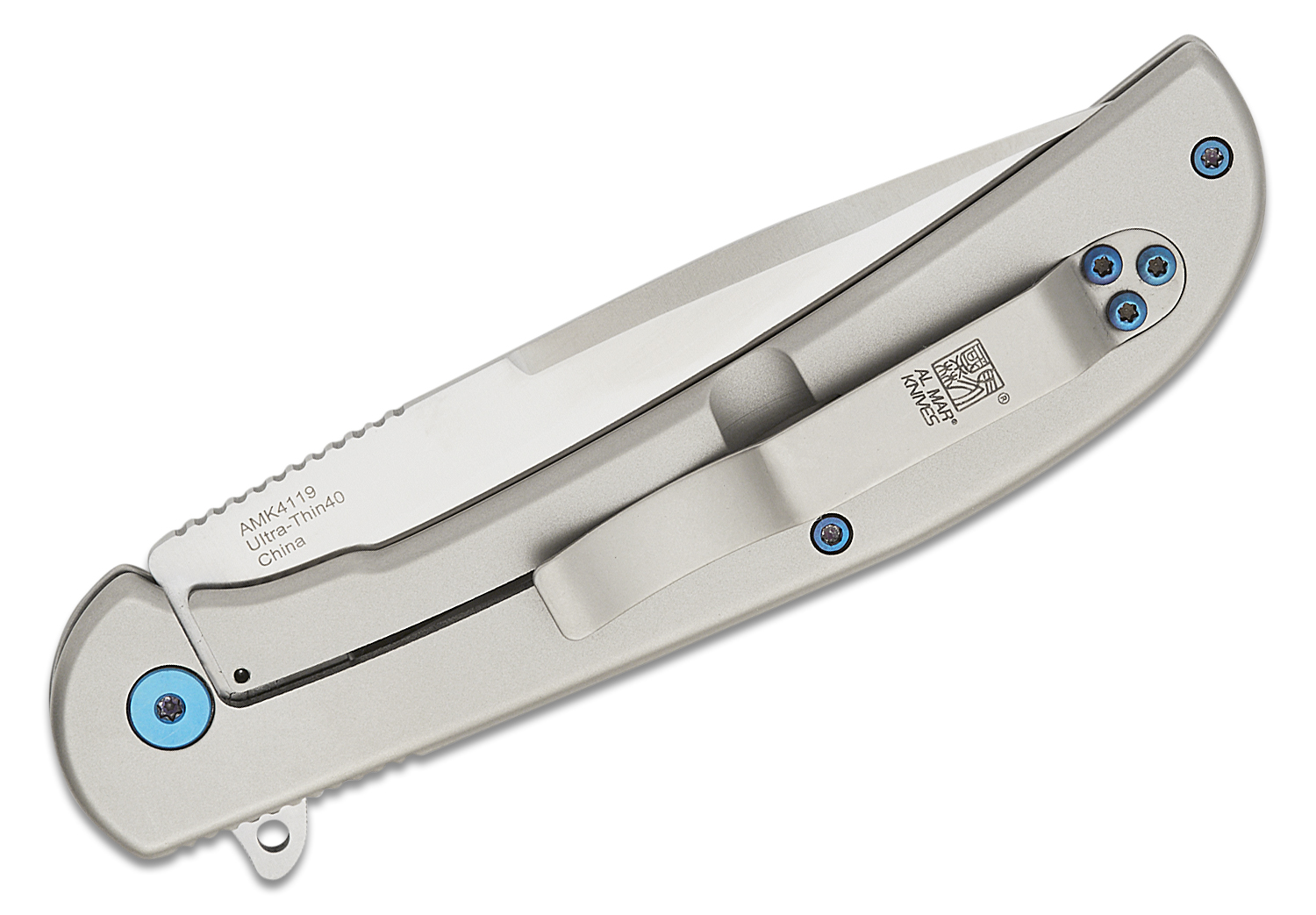 Al Mar Ultra-Thin 40 Frame Lock Flipper Knife 4" D2 Satin Talon Drop ...