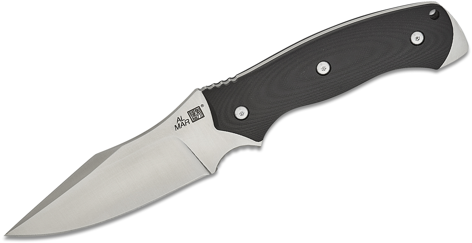 Al Mar B-21 Rexroat Fixed Blade Knife 4.25" D2 Satin Harpoon Blade ...
