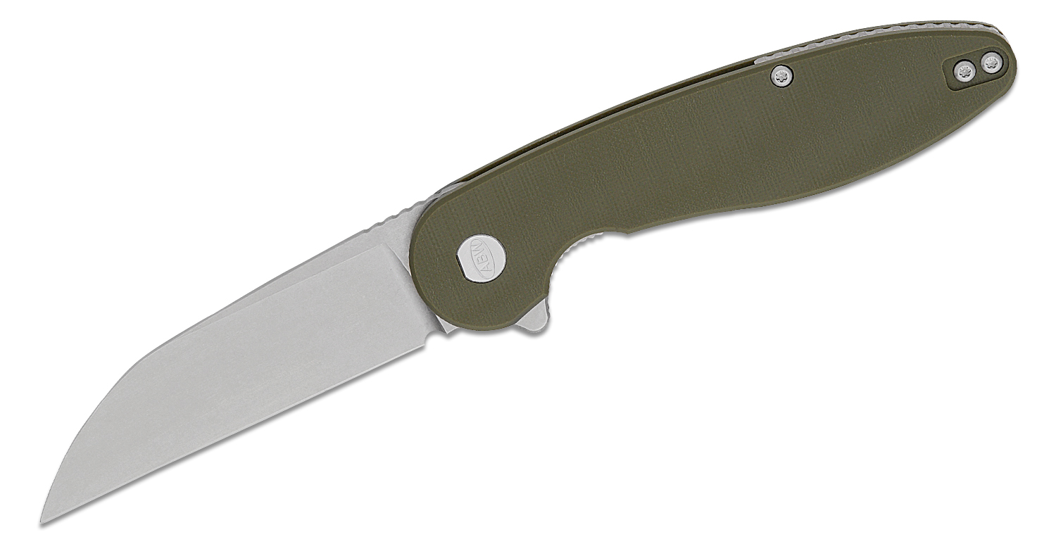American Bladeworks Model 1 V6 Flipper Knife 3.25" CPM-MagnaCut Stonewashed Wharncliffe Blade ...