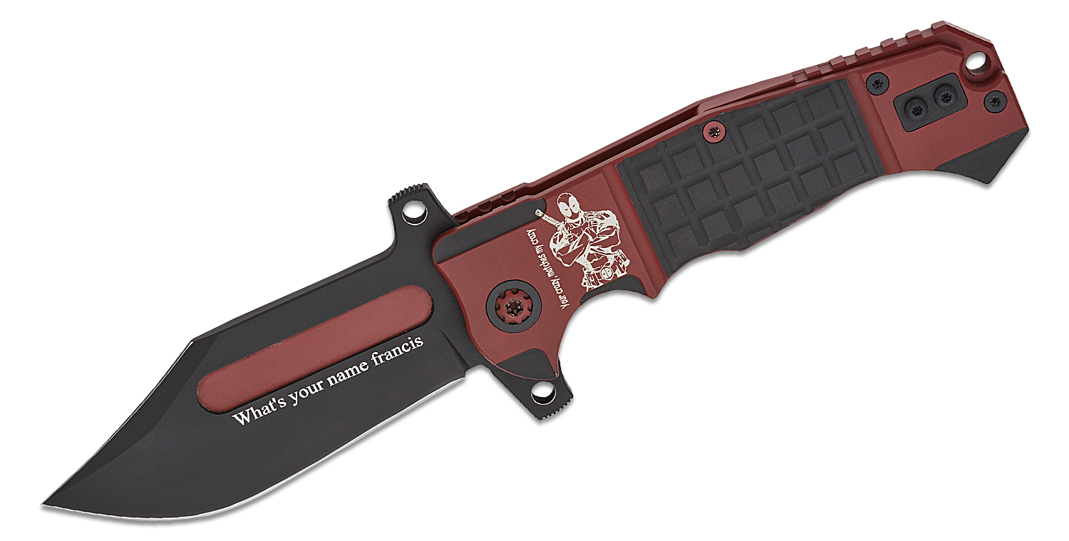 Andre De Villiers Knives Badlands Bowie Deadpool Frame Lock Flipper ...