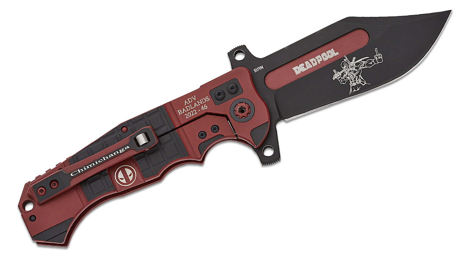 Andre De Villiers Knives Badlands Bowie Deadpool Frame Lock Flipper ...