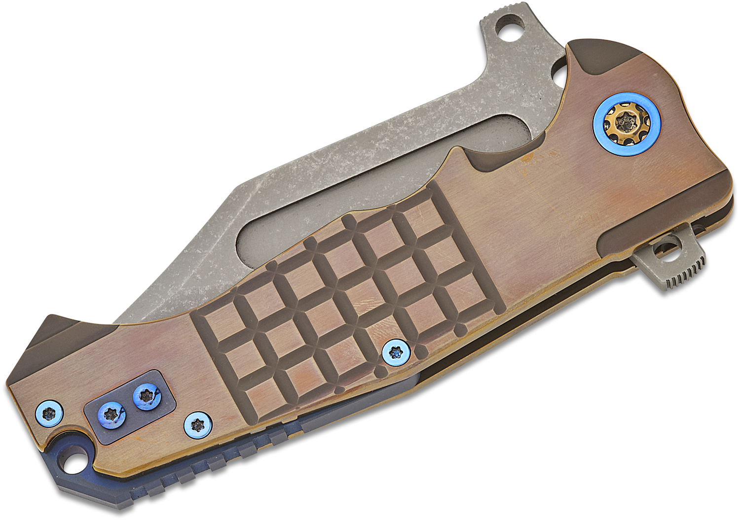 Andre De Villiers Knives Badlands Bowie Flipper Knife 4" S35VN Tumbled ...