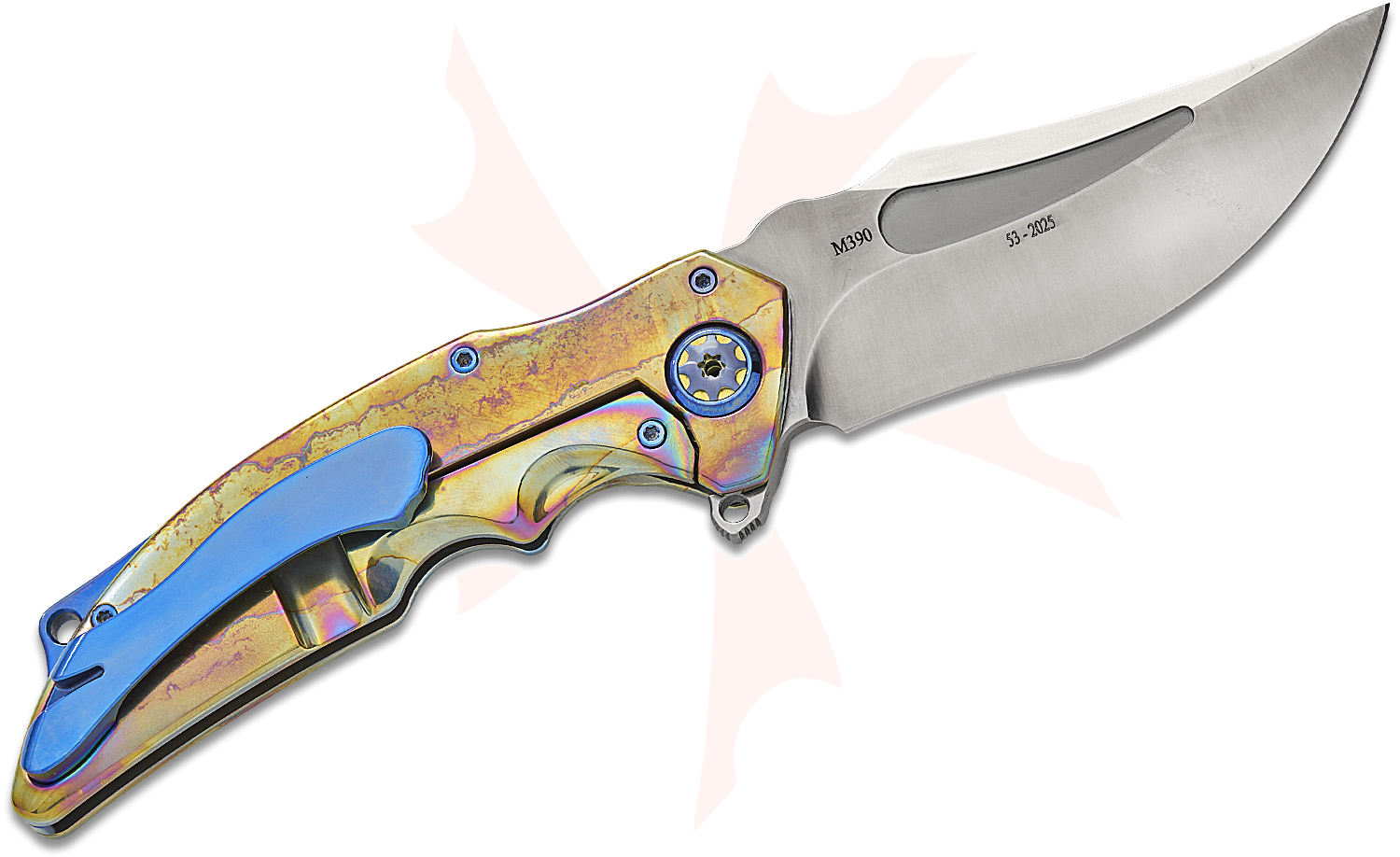 Andre De Villiers Knives Brawler Frame Lock Flipper Knife 3.875" M390 ...