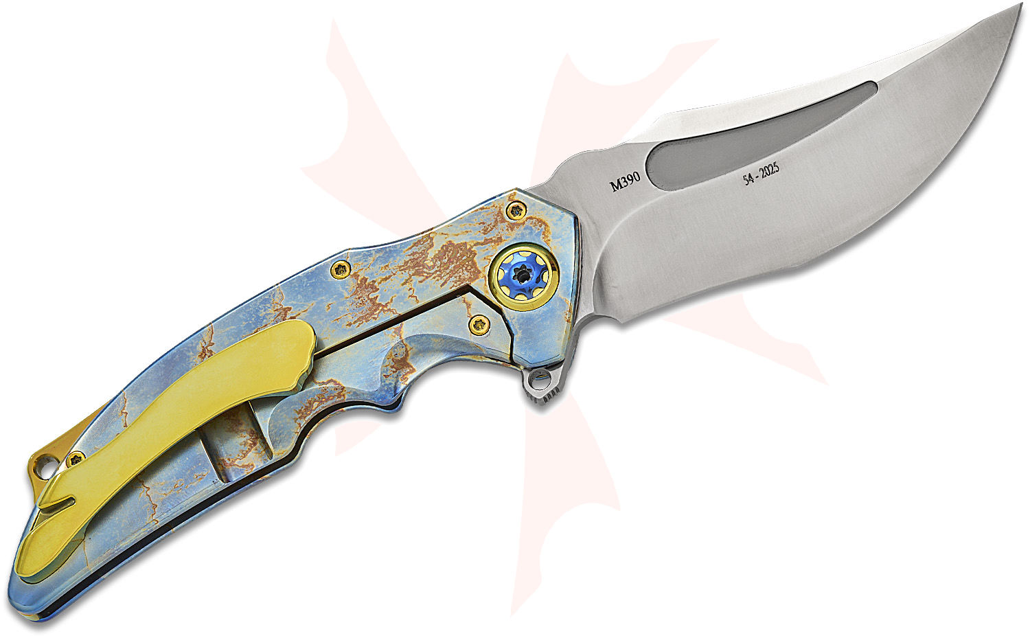 Andre De Villiers Knives Brawler Frame Lock Flipper Knife 3.875" M390 ...