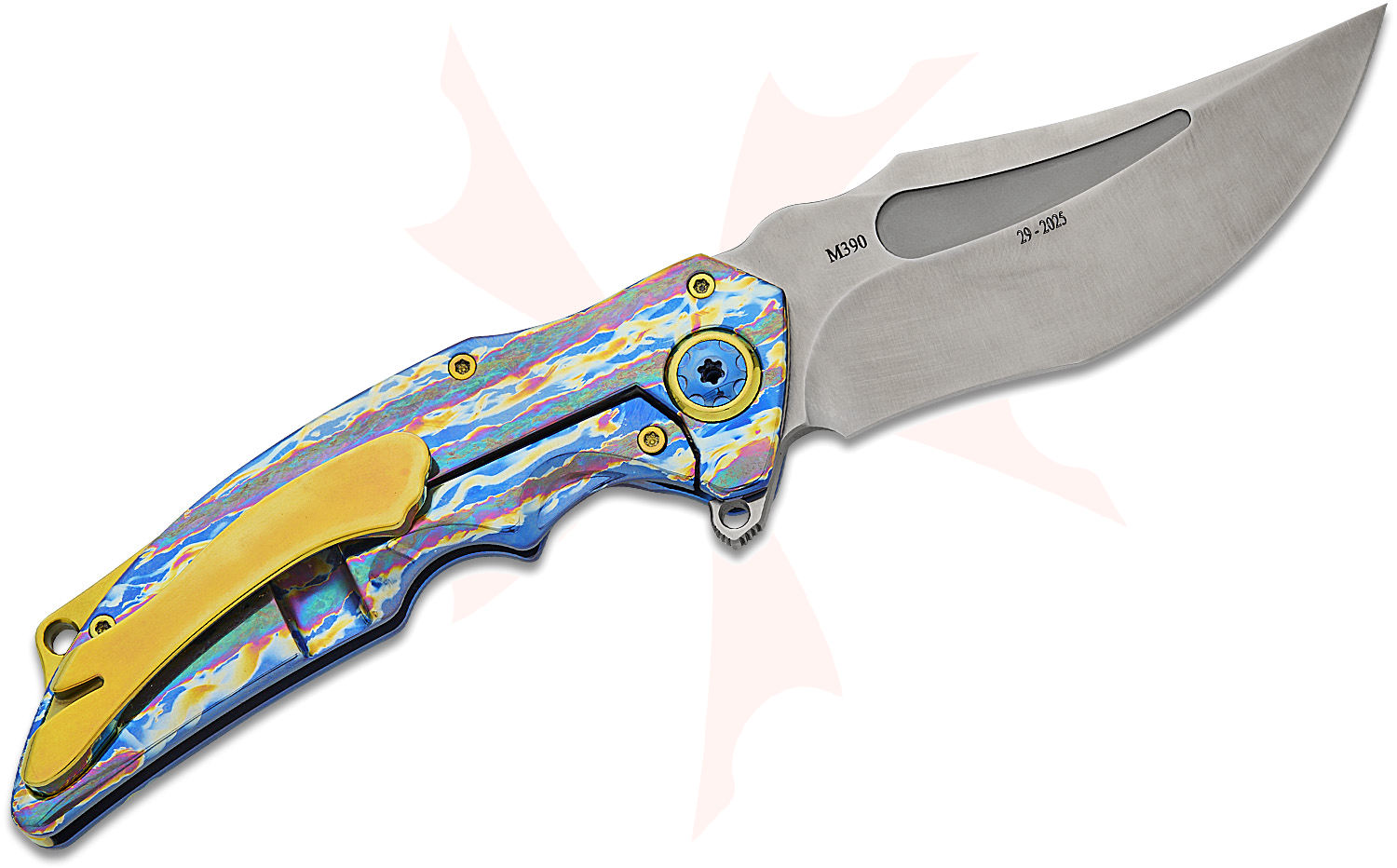 Andre De Villiers Knives Brawler Frame Lock Flipper Knife 3.875" M390 ...