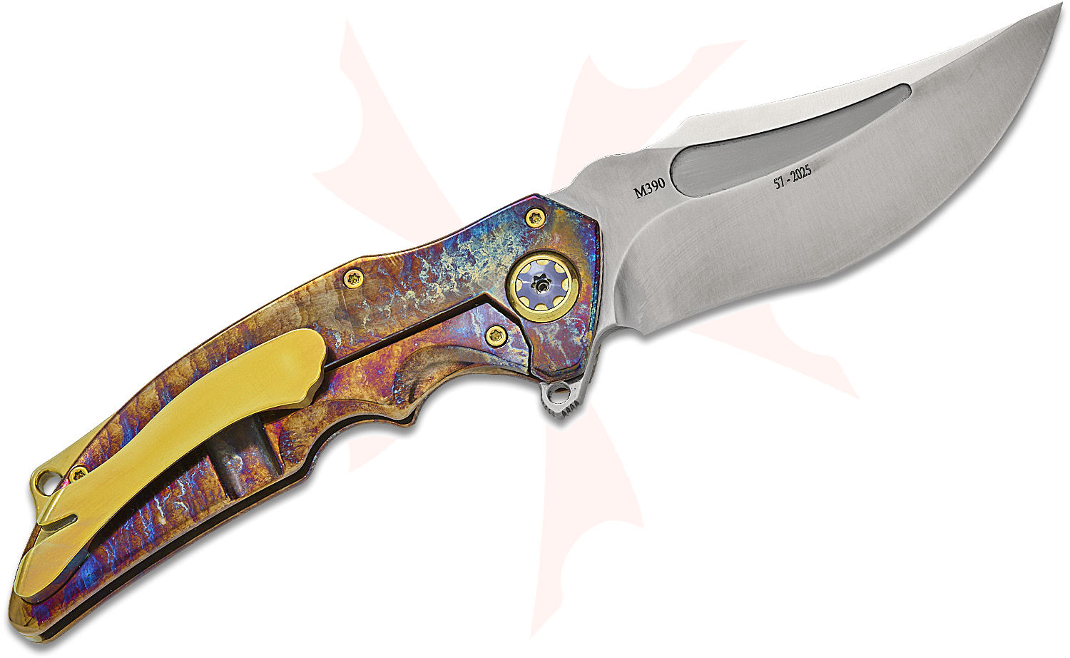 Andre De Villiers Knives Brawler Frame Lock Flipper Knife 3.875" M390 ...