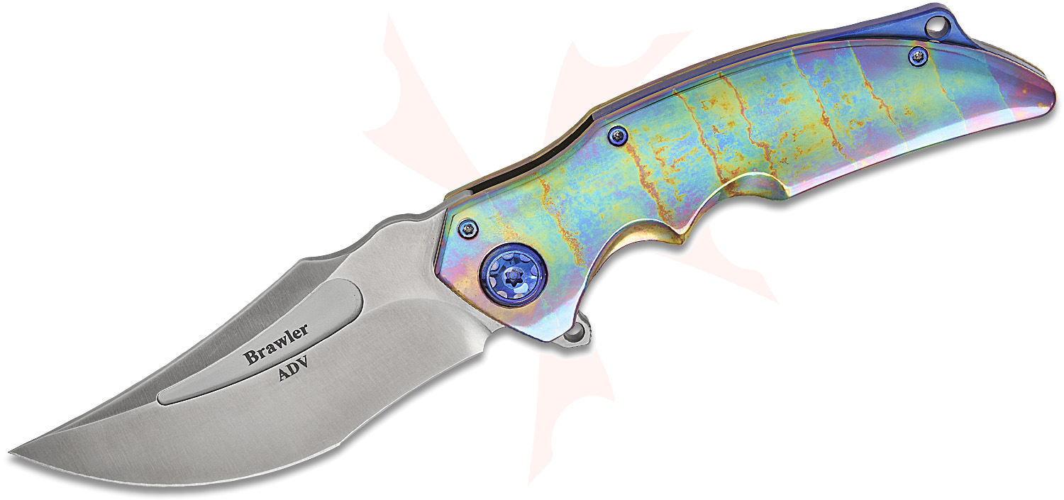 Andre De Villiers Knives Brawler Frame Lock Flipper Knife 3.875" M390 ...