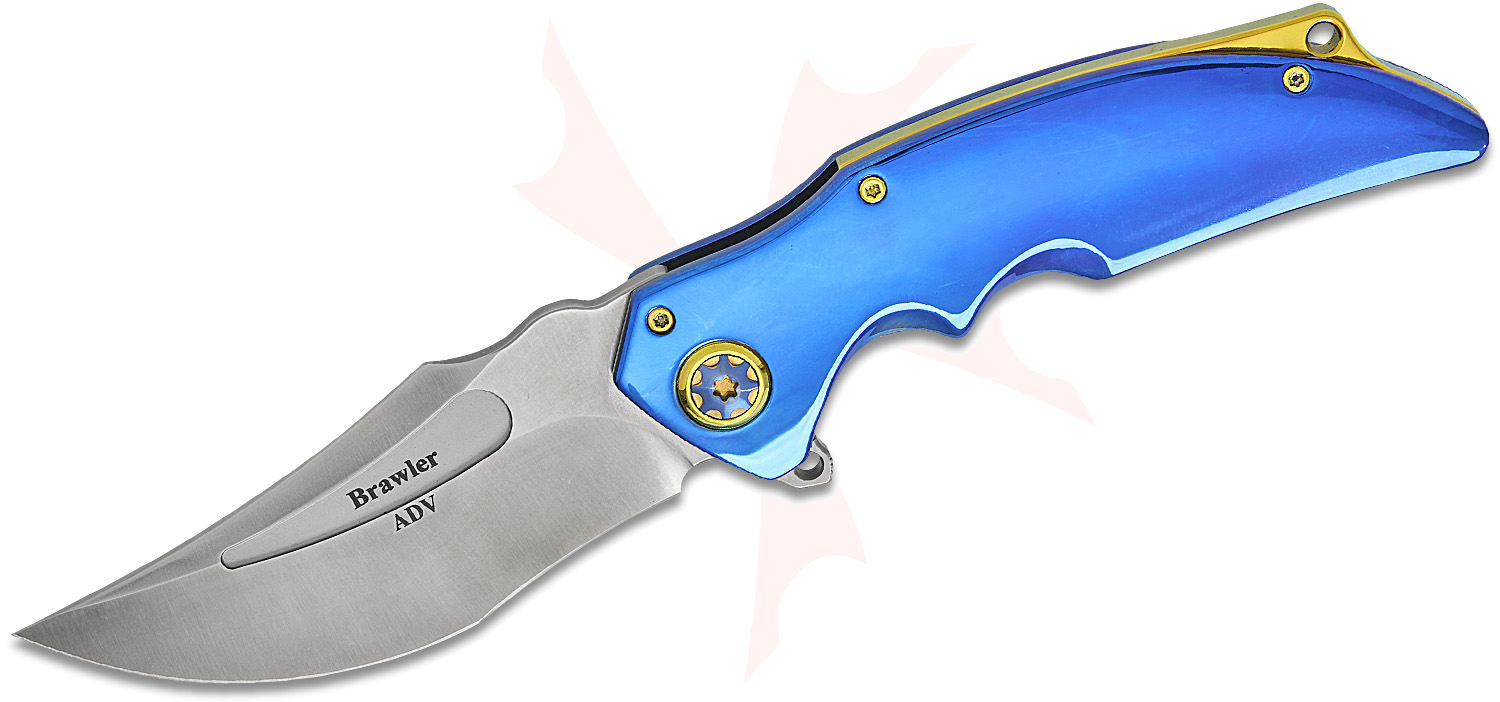 Andre De Villiers Knives Brawler Frame Lock Flipper Knife 3.875" M390 ...