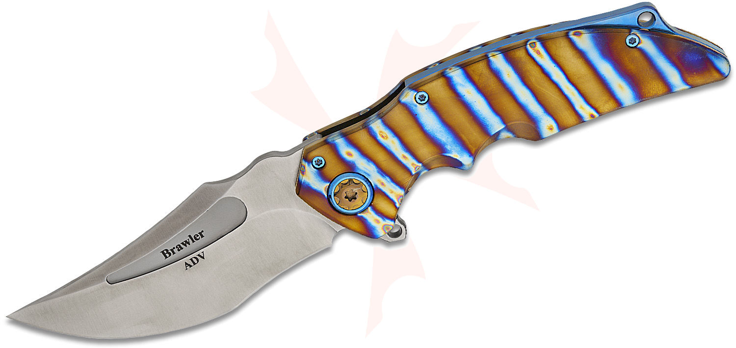 Andre De Villiers Knives Brawler Frame Lock Flipper Knife 3.875" M390 ...