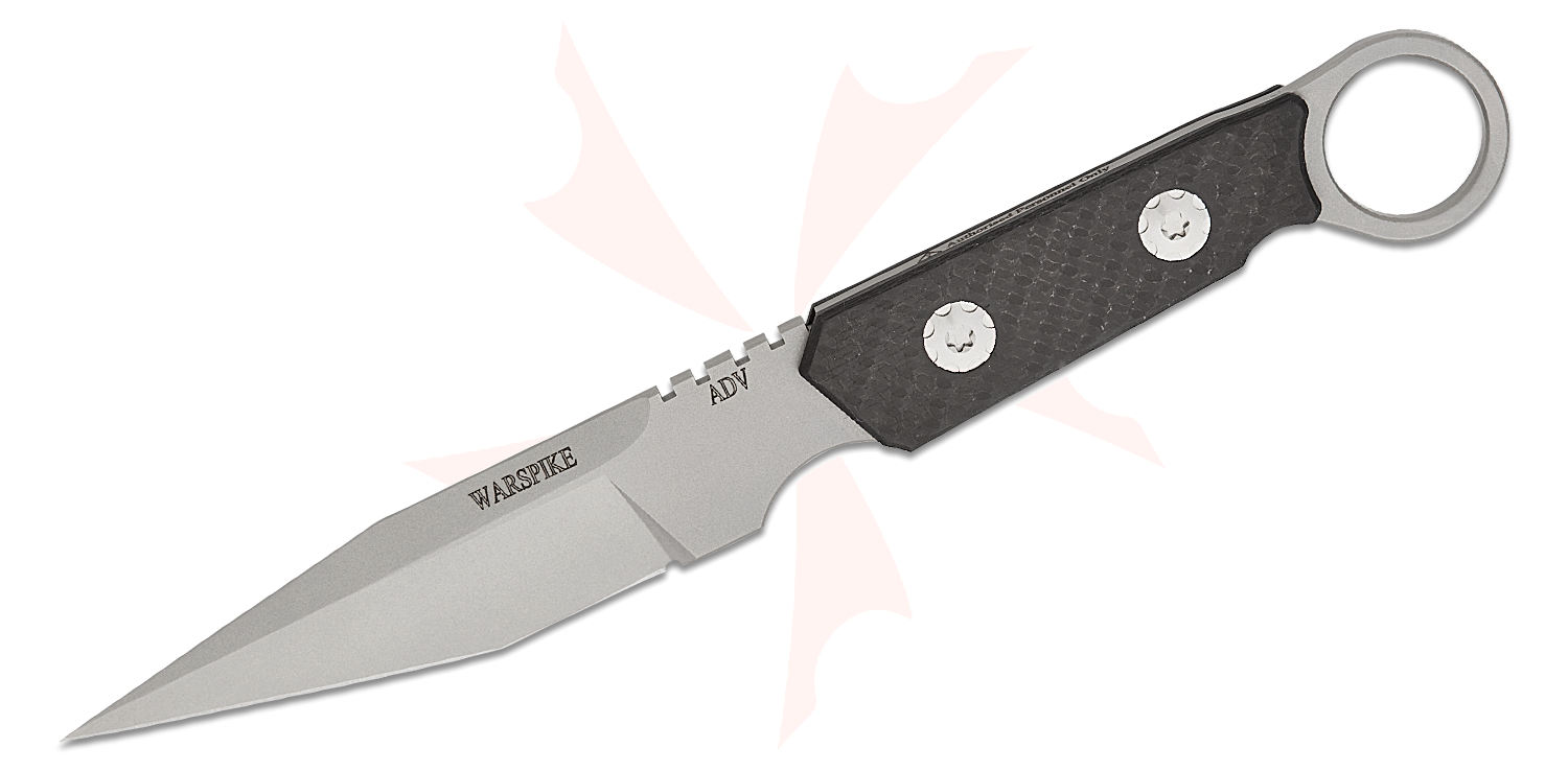 Andre De Villiers Knives Warspike Fixed Blade Knife 4" S35VN Blasted ...
