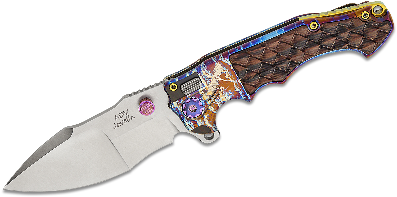 Andre De Villiers Knives Mini Javelin Dragon Flipper Knife 3.625" M390 ...