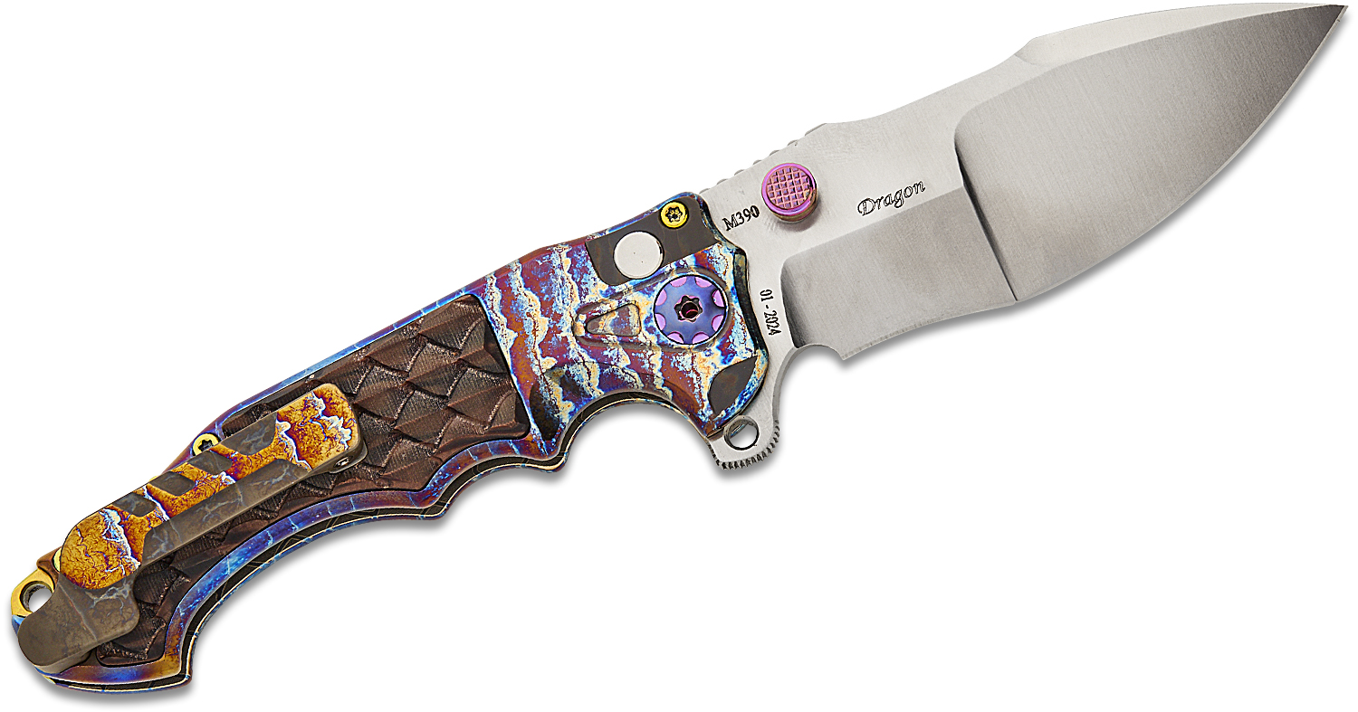 Andre De Villiers Knives Mini Javelin Dragon Flipper Knife 3.625" M390 ...