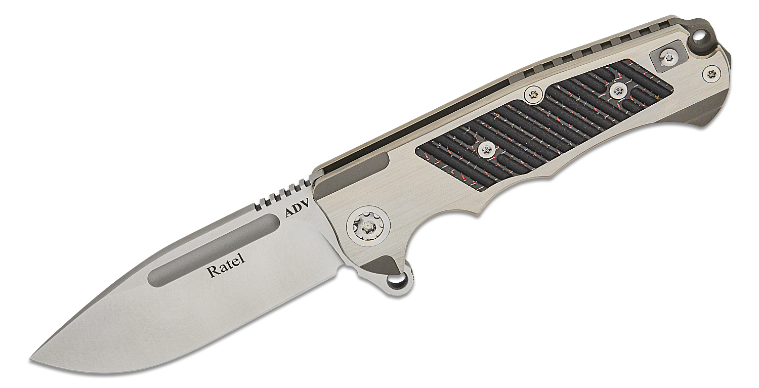 Andre De Villiers Knives Mini Ratel Flipper Knife 3.625" S35VN Satin ...