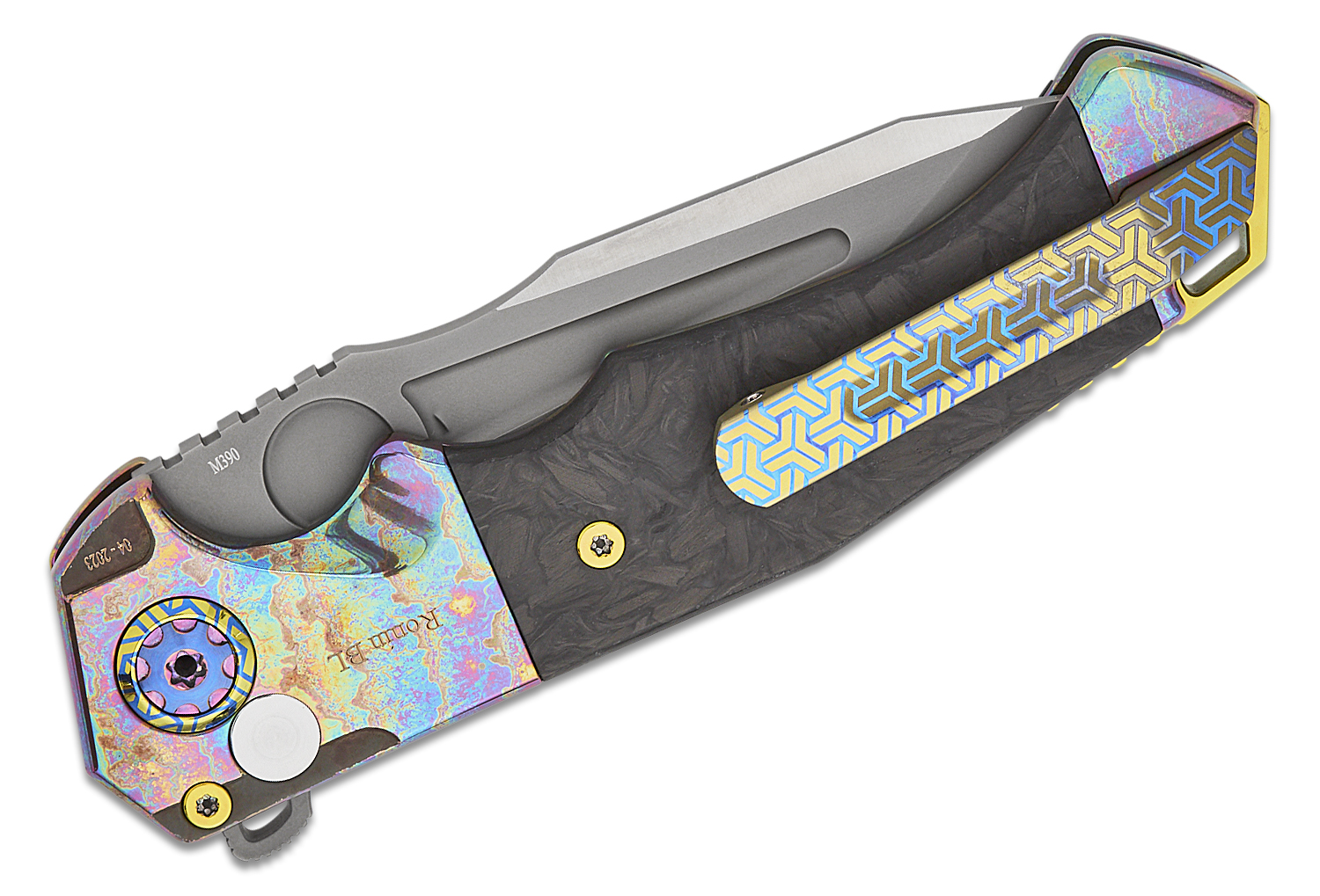 Andre De Villiers Knives Ronin Button Lock Flipper Knife 4.05" M390 Two ...