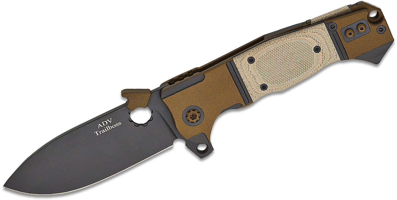 Andre De Villiers Knives Trailboss Flipper Knife 4" S35VN Black ...