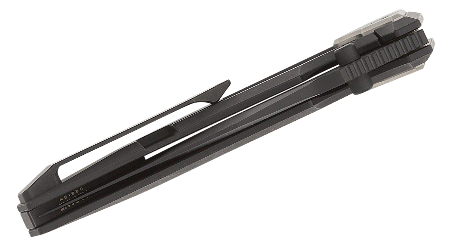 Arcane Design The CREATURE Flipper Knife 3.75" CPM-20CV Black PVD Drop ...