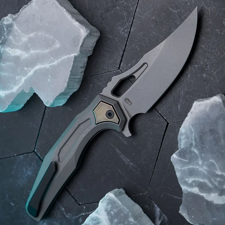 Arcane Design The CRYPT Flipper Knife 3.75" M390 Stonewashed Persian ...