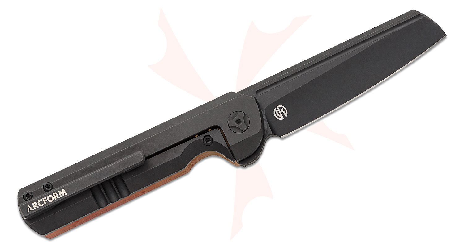 Arcform Knives Geoff Blauvelt Limited Edition Slimfoot Flipper Knife 3.5" M390 Black Stonewashed ...