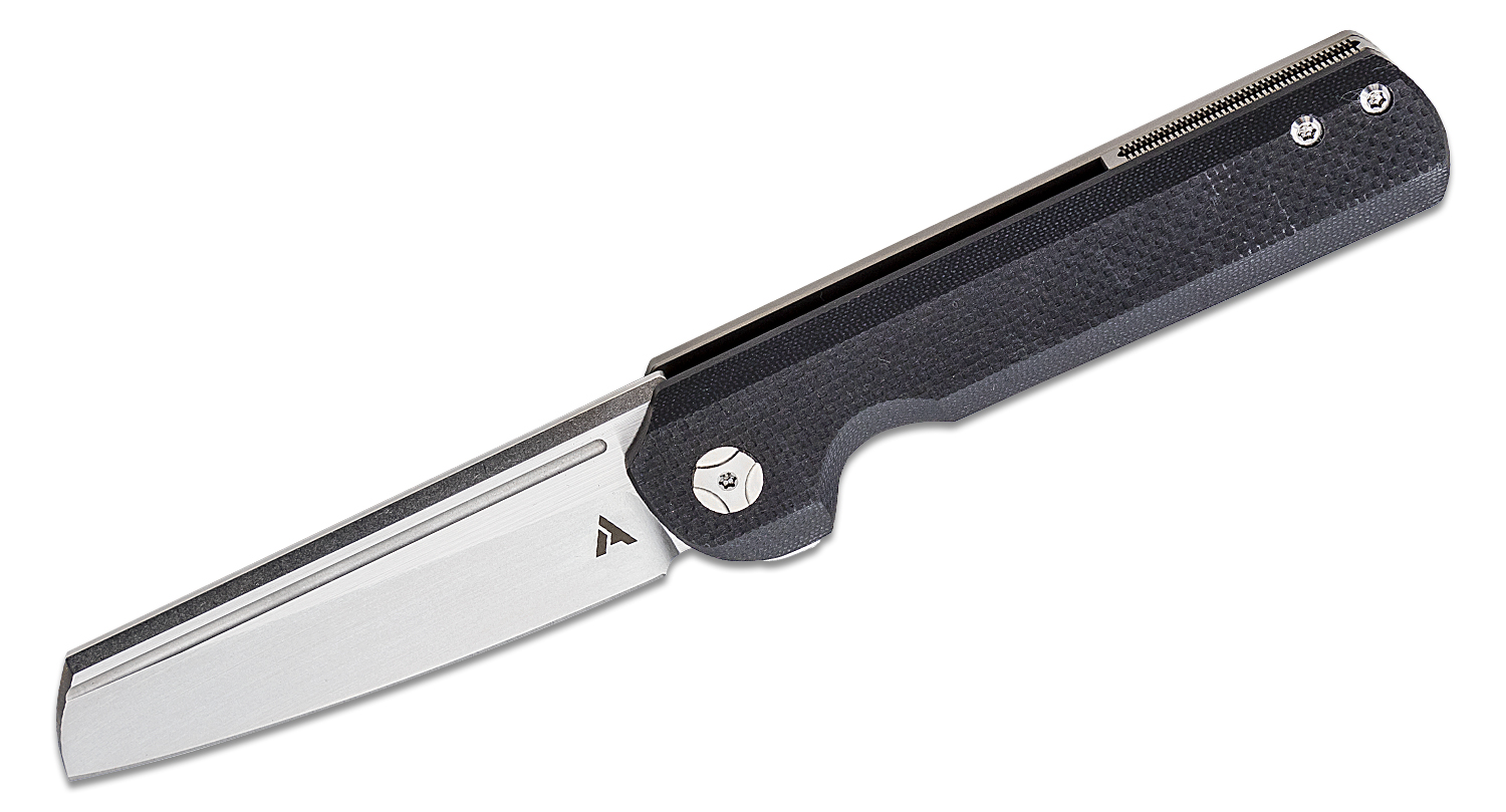 Arcform Knives Geoff Blauvelt Slimfoot Flipper Knife 3.5" M390 Two-Tone Sheepsfoot Blade, Black ...