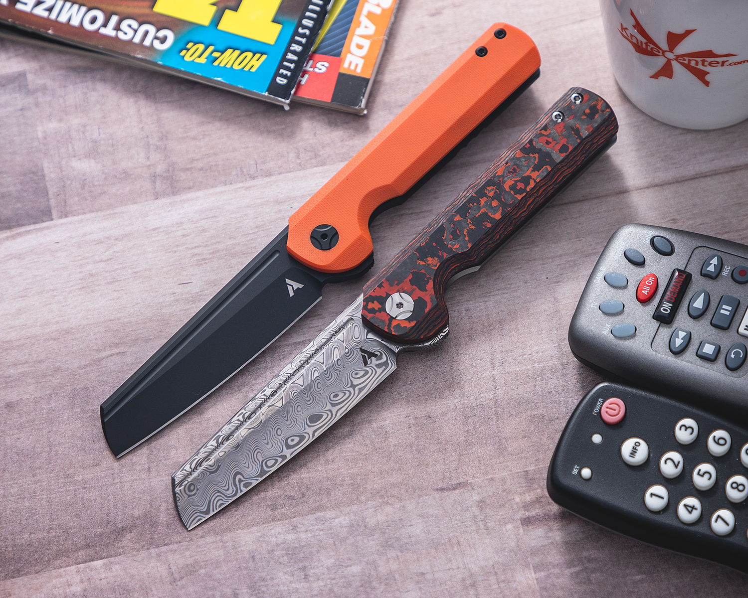 Arcform Knives Geoff Blauvelt Slimfoot Flipper Knife 3.5" Damasteel ...