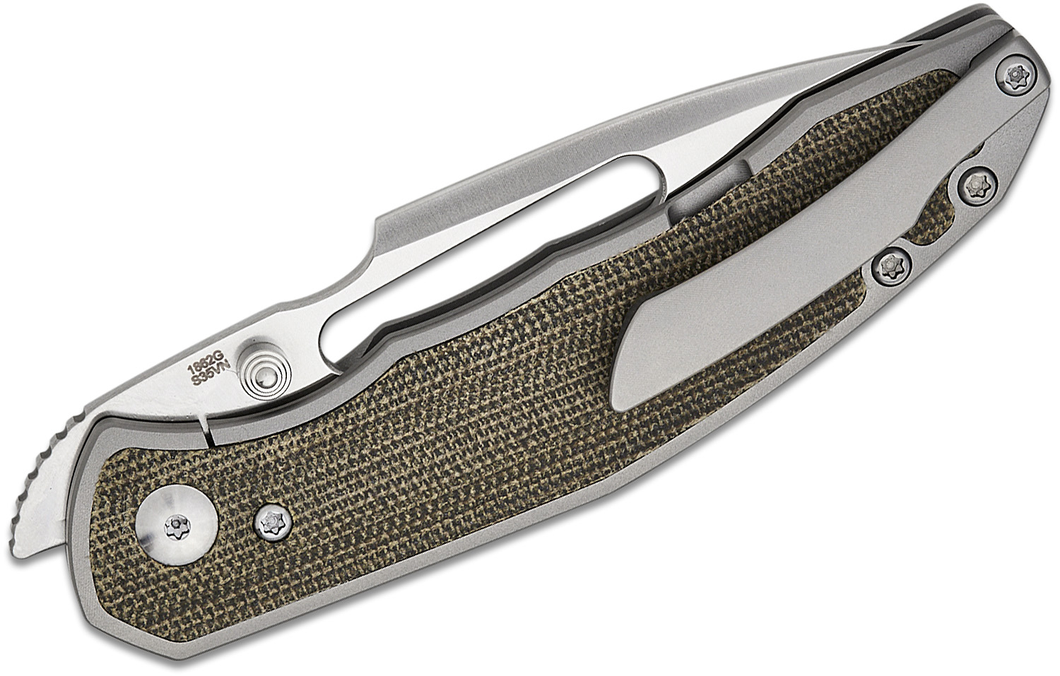 ArtisanCutlery Boa Frame Lock Front Flipper Knife 3.12" S35VN Sand ...