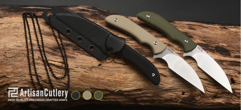 ArtisanCutlery Sea Snake Fixed Neck Knife 3.15" Satin AR-RPM9 ...