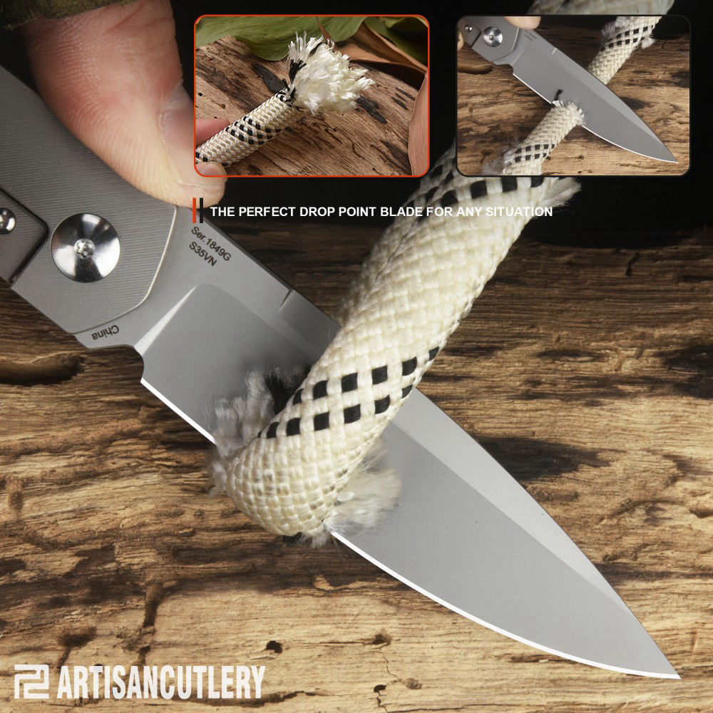 ArtisanCutlery Sirius Front Flipper Knife 3.54" S35VN Satin Drop Point ...