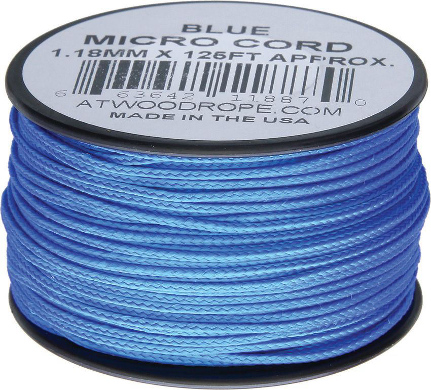 Atwood Rope Micro Cord, Blue, 125 Feet - KnifeCenter - RG1268