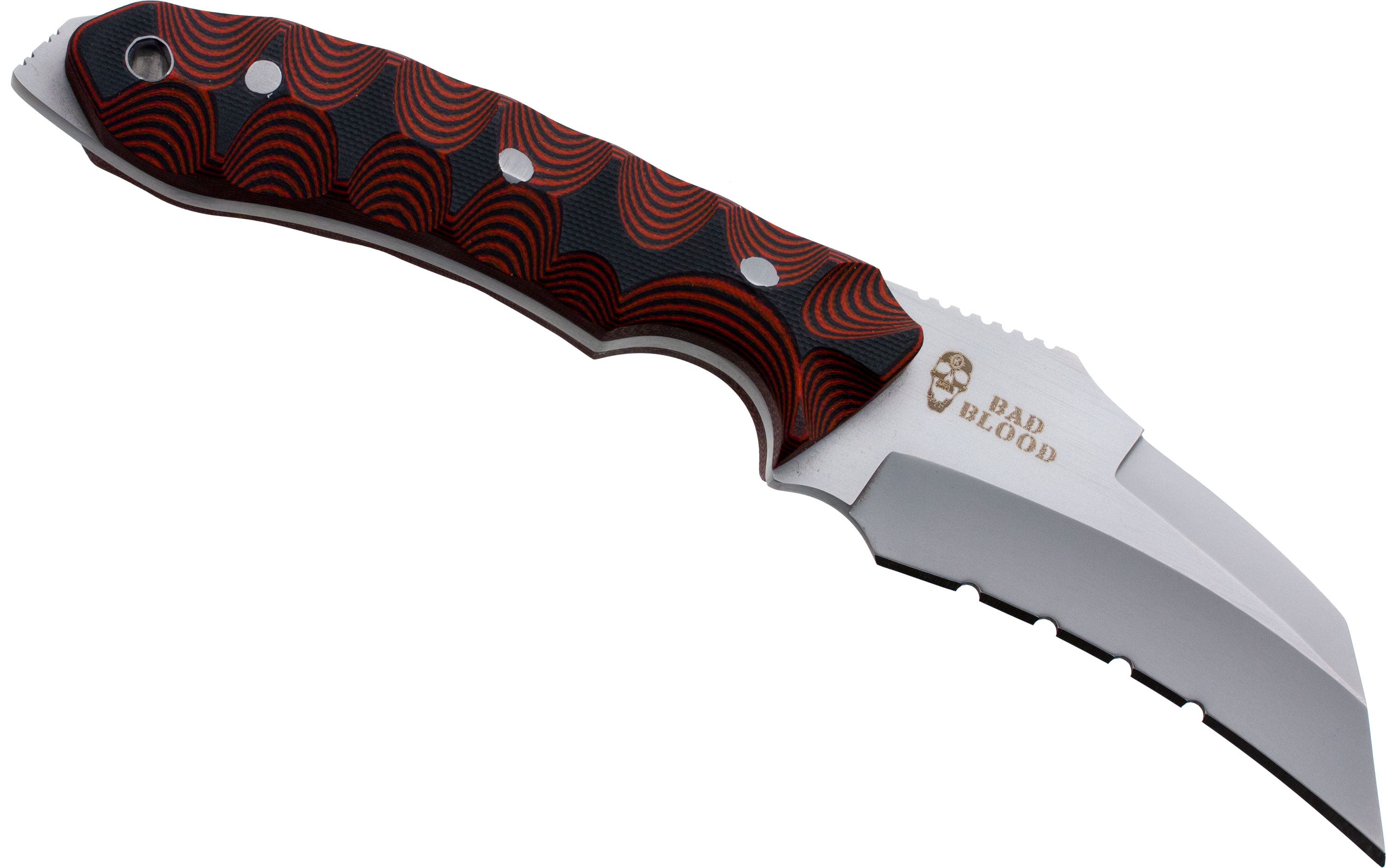 Bad Blood Knives Razorhoof Fixed 3-5/8" 8Cr14 Stainless Blade, Red ...
