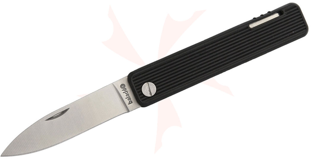 Baladeo Papagayo Folding Knife 2.875" Satin Blade, Black TPE Handles ...