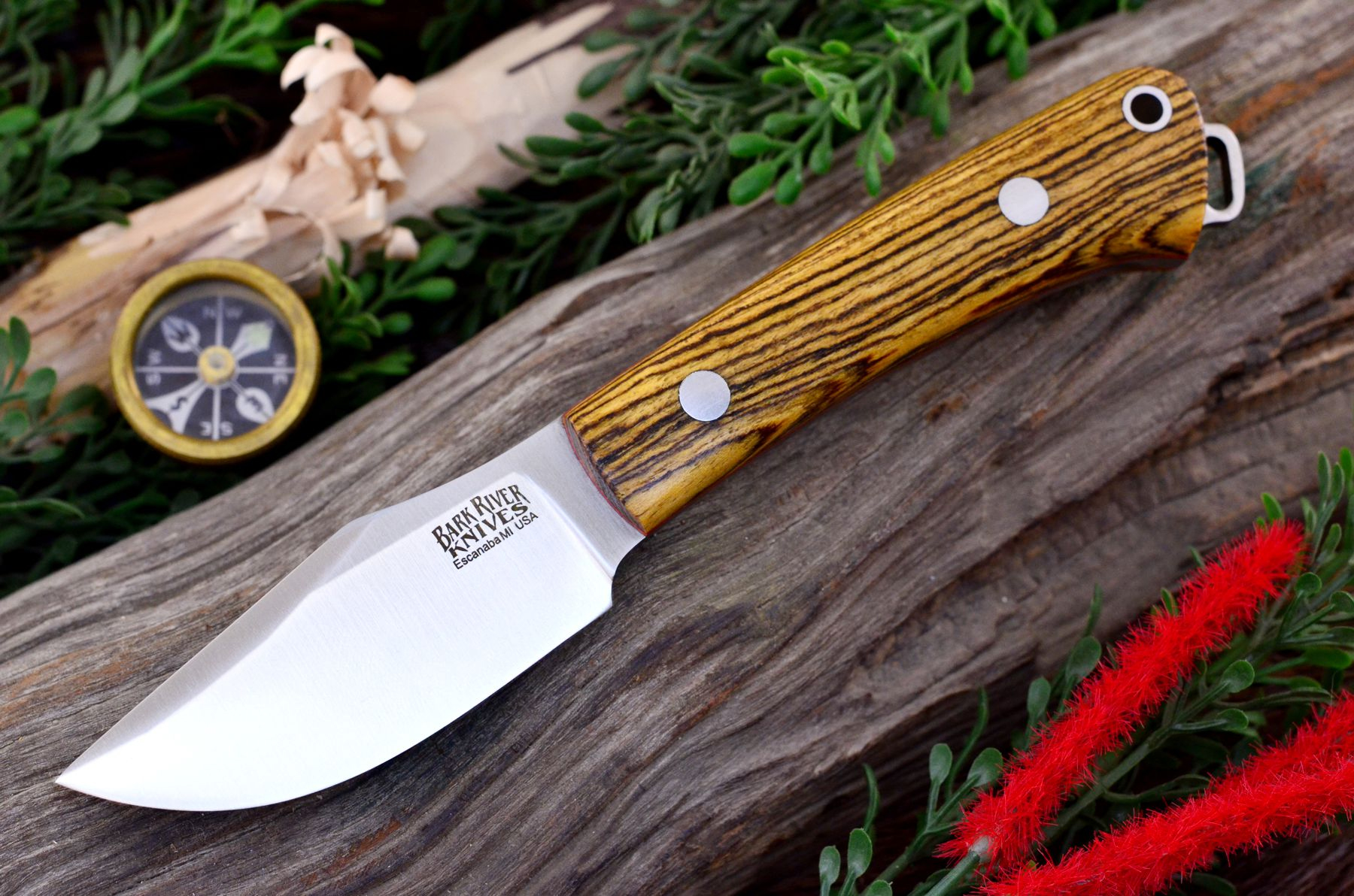 Bark River Knives Trailmate Fixed 3" A2 Tool Steel Blade, Bocote Wood ...