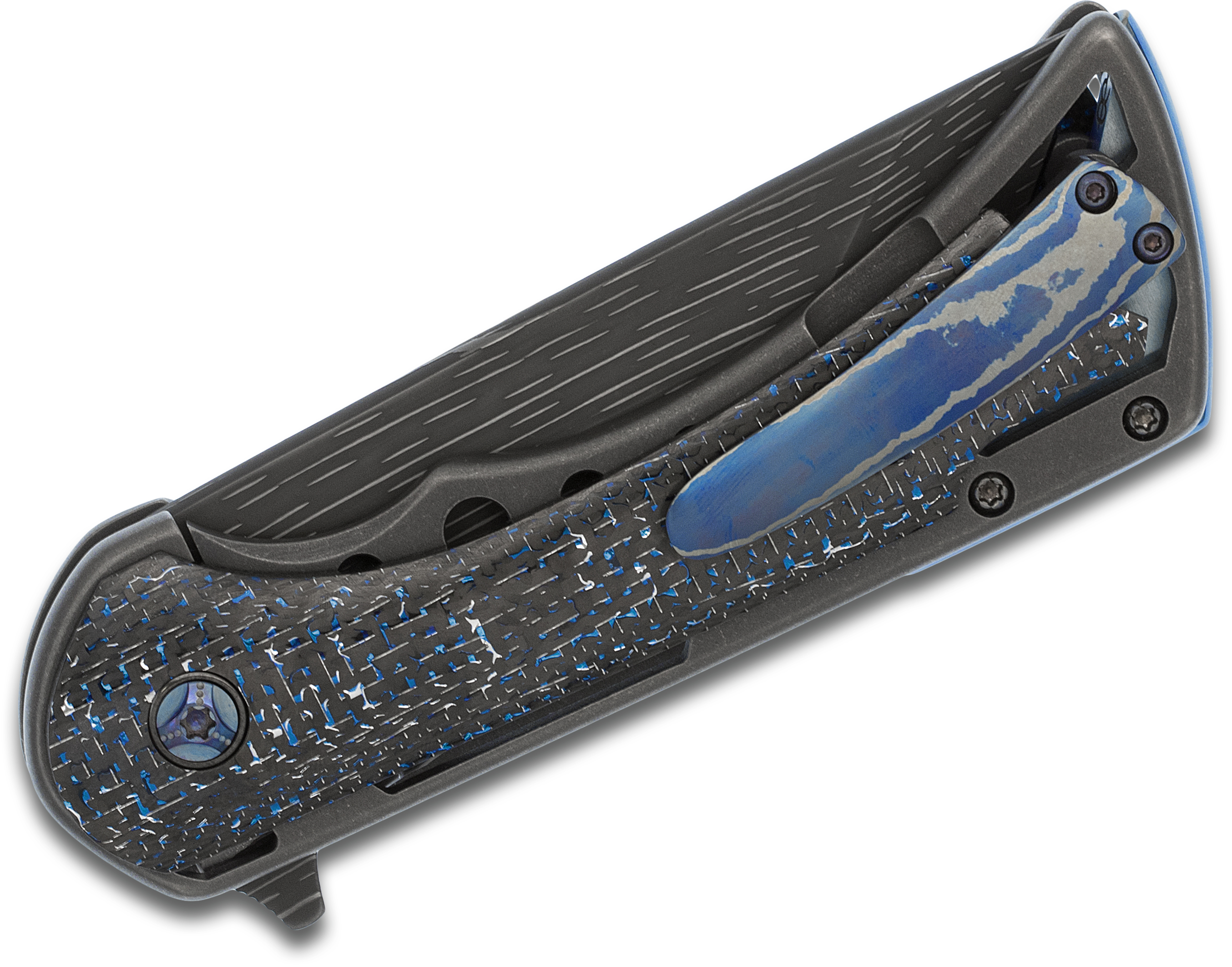 Rick Barrett Custom Tanto Flipper 3.625" Nichols Starfire Damascus ...