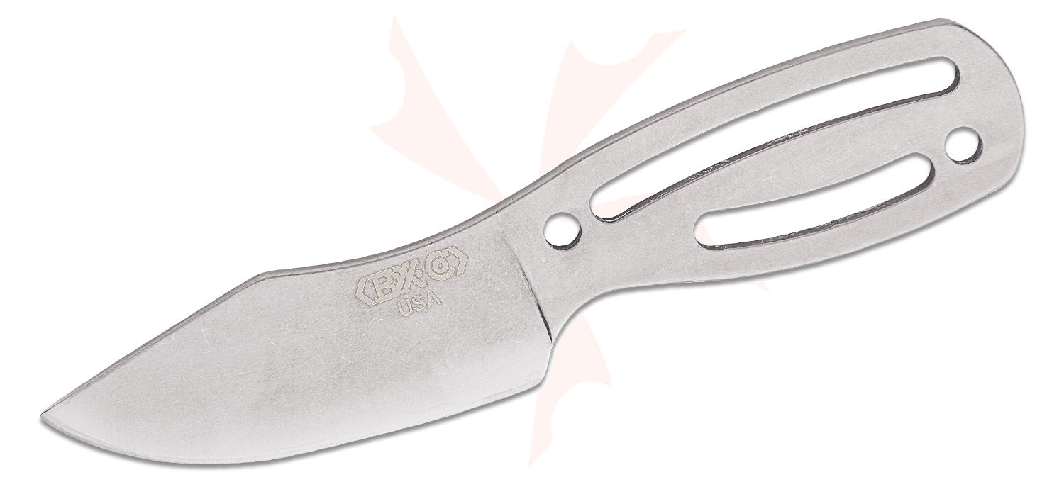 Baryonyx Knife Company The Grimalkin Fixed Blade 2.88" 1075 Stonewashed Drop Point Blade ...