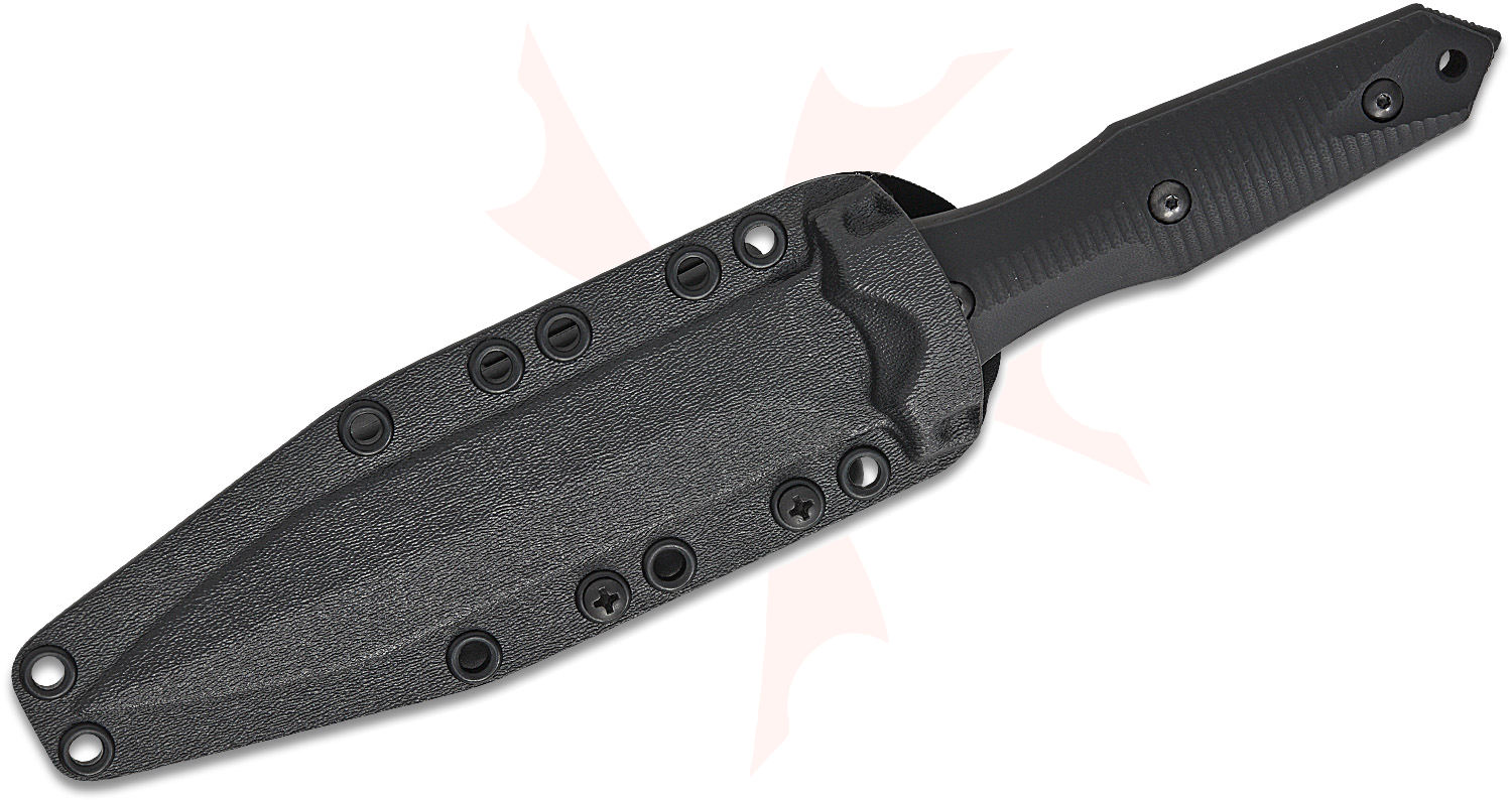 Bastinelli Creations Grozo Fixed Blade Knife 6" N690 Black PVD Plain ...