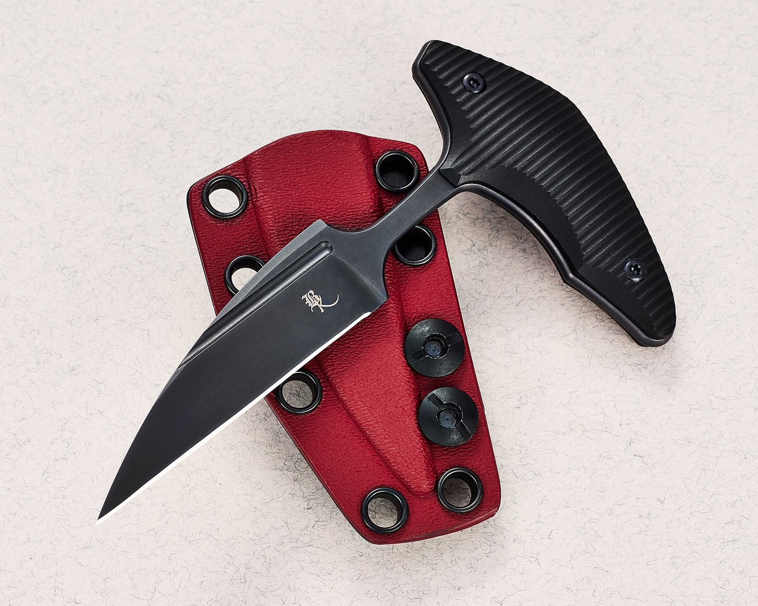 Bastinelli Creations Guilty Push Dagger Fixed Blade 2.5" CPM-MagnaCut Black DLC Wharncliffe ...