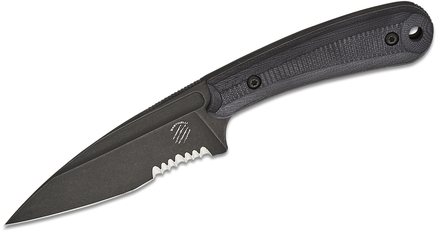 Bastinelli Creations Sin Fixed Blade Knife 3.5" N690Co Black ...