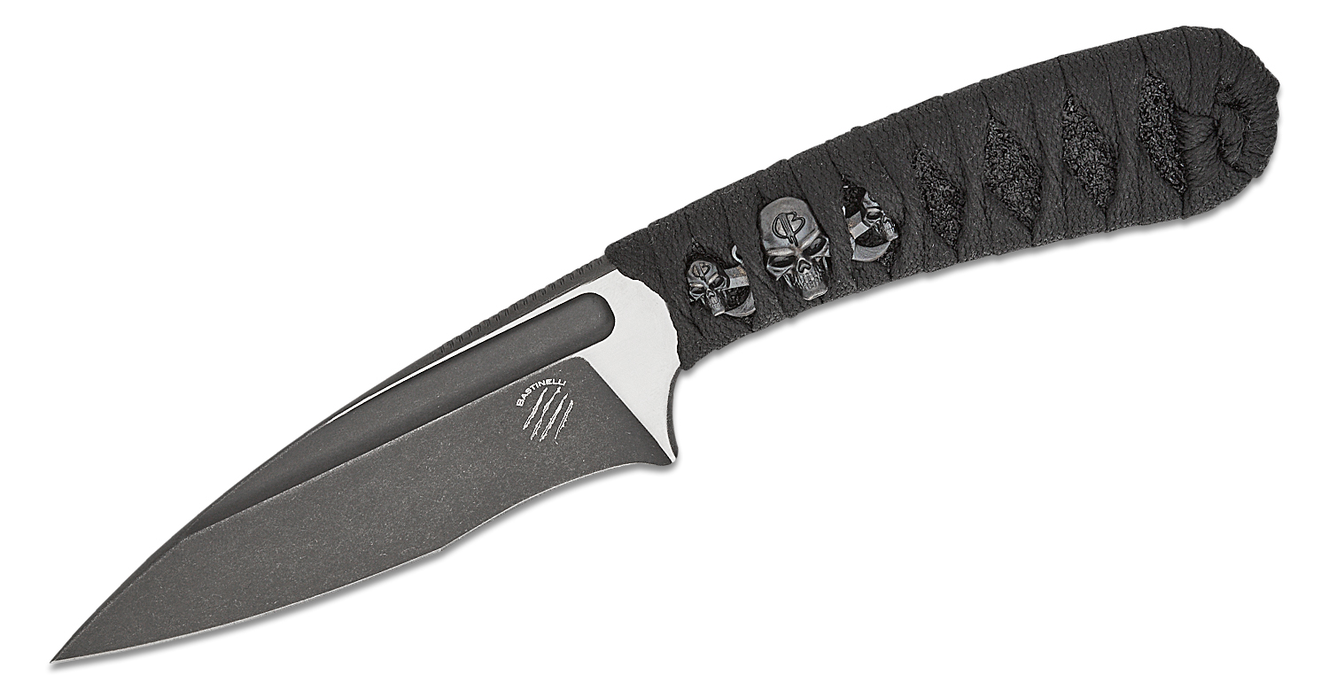 Bastinelli Creations Custom Sin Fixed Blade Knife 3.5" N690Co Black ...