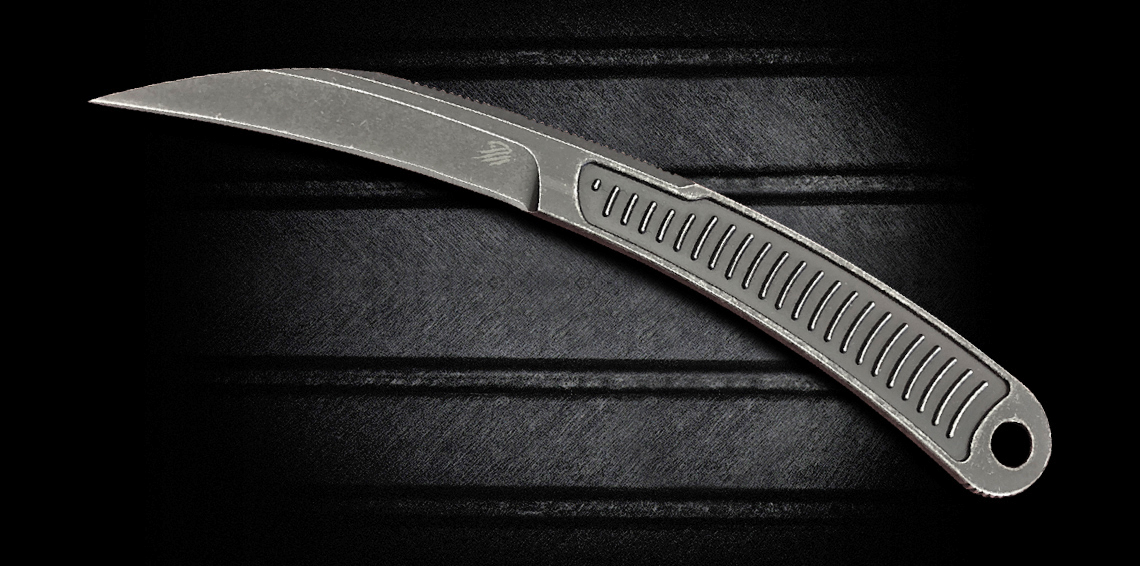 Bastinelli Creations Feather Fixed Blade Knife 3" D2 Black Stonewashed ...