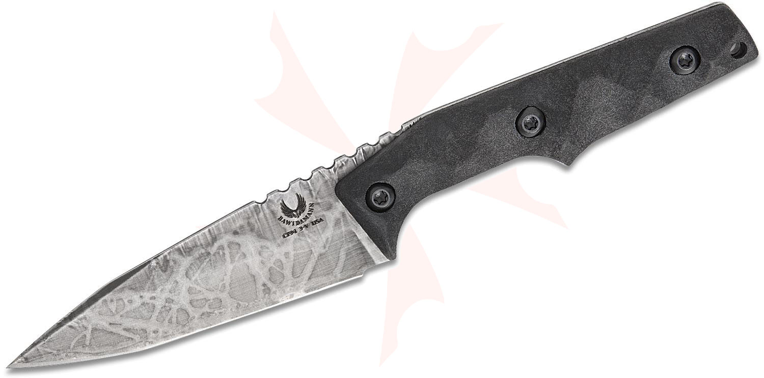 Bawidamann Blades Huginn Fixed Blade Knife 3.75" CPM-3V Acid Etched ...