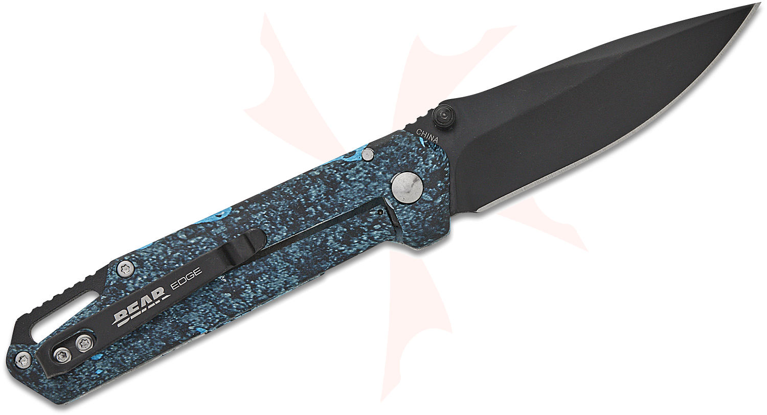 Bear & Son Bear Edge Brisk 3.0 Folding Knife 2.88" 440 Black Drop Point ...