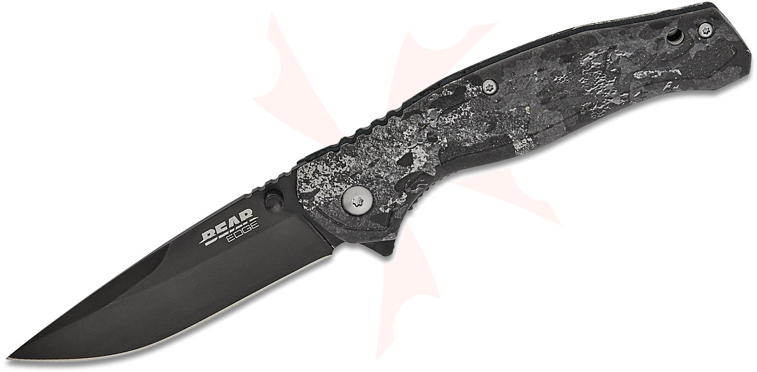 Bear & Son Bear Edge Brisk 2.0 Sideliner Flipper Knife 3.13" 440 Black ...