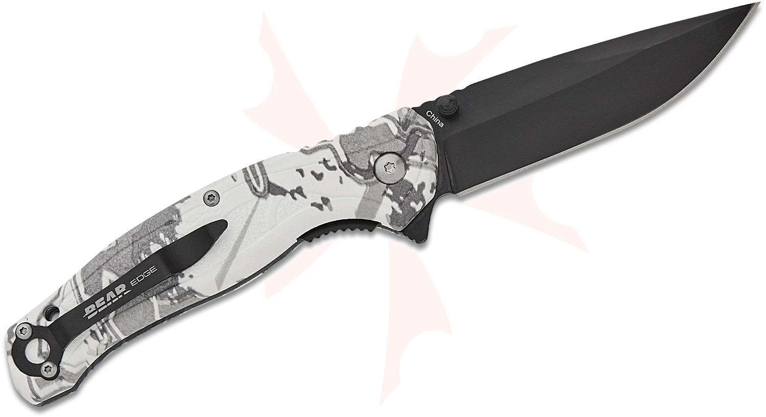 Bear & Son Bear Edge Brisk 2.0 Sideliner Flipper Knife 3.13" 440 Black ...