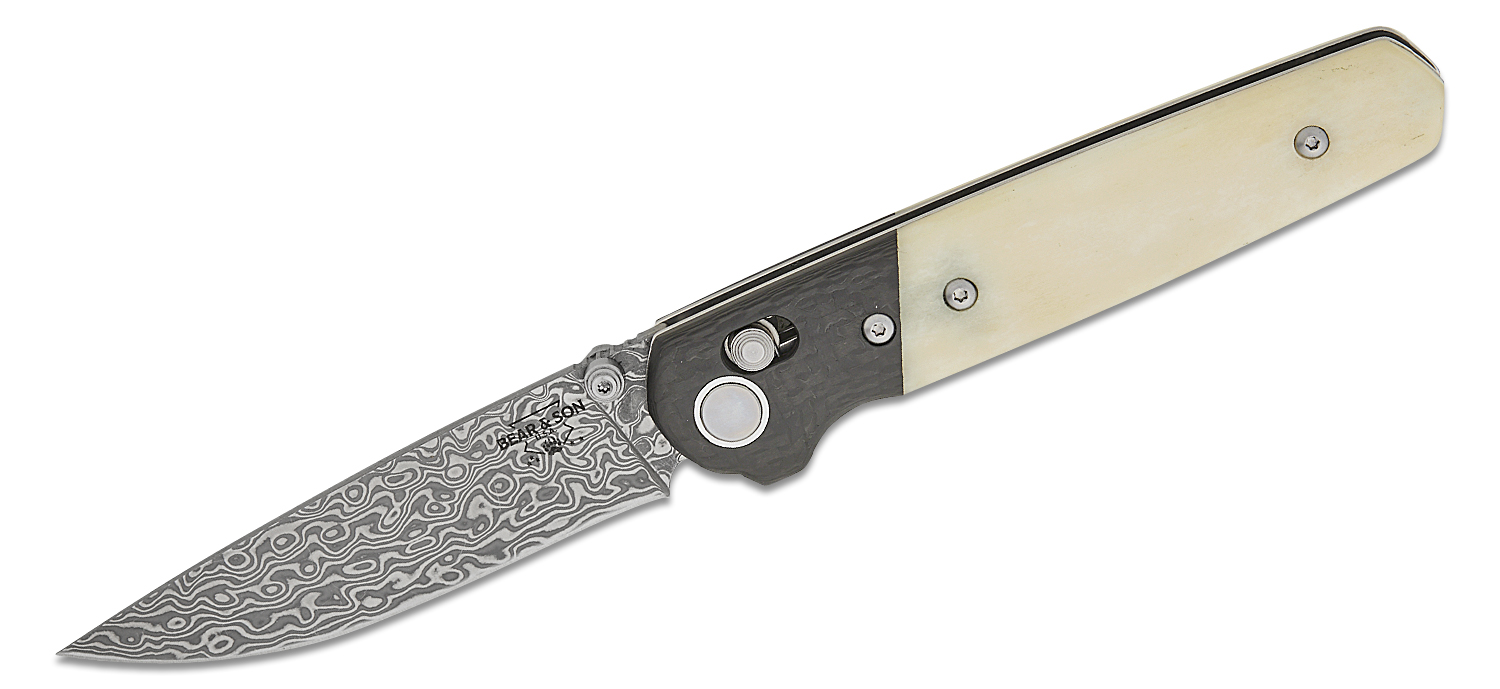 Bear & Son WSB22D Lawman Crossbar Lock Folding Knife 3.42" Damascus ...