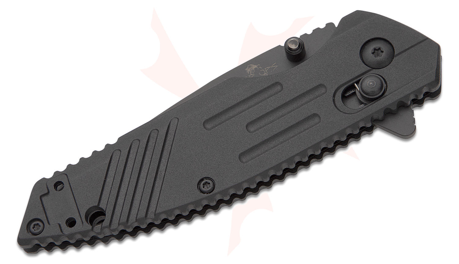 Bear OPS Rancor IX Slide Lock Flipper Knife 2.83" D2 Black Serrated Drop Point Blade, Black ...