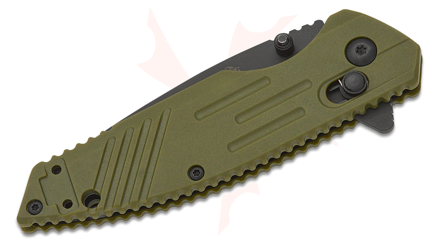 Bear OPS Rancor IX Slide Lock Flipper Knife 2.83" D2 Black Drop Point Blade, OD Green Zytel ...